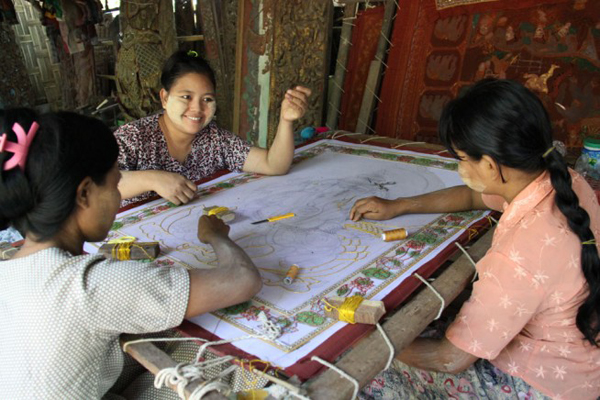 Embroidery: Myanmar's golden flower